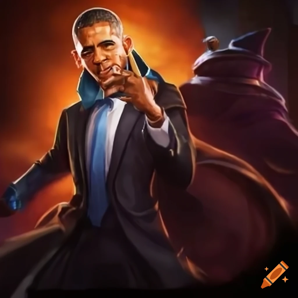 Barack obama league of legends loading screen on Craiyon
