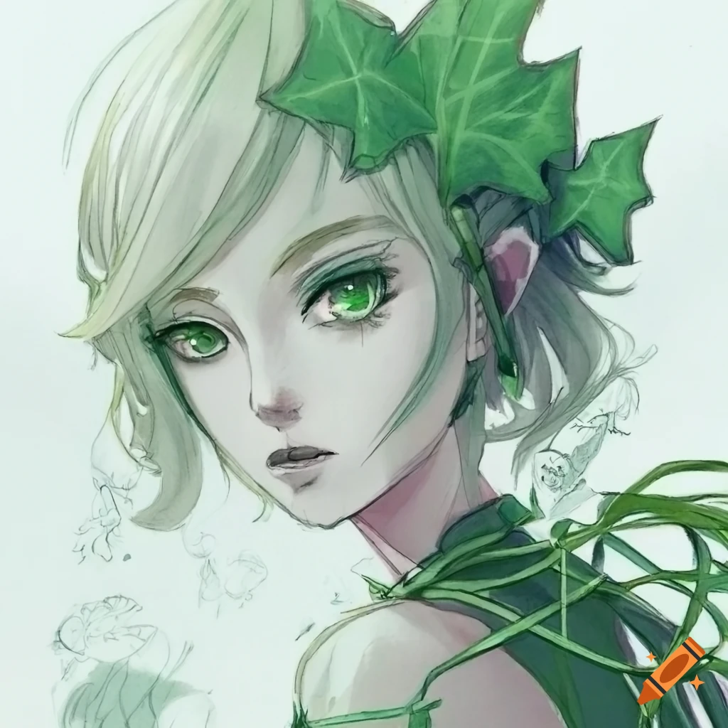 Detailed sketch of ivy on Craiyon