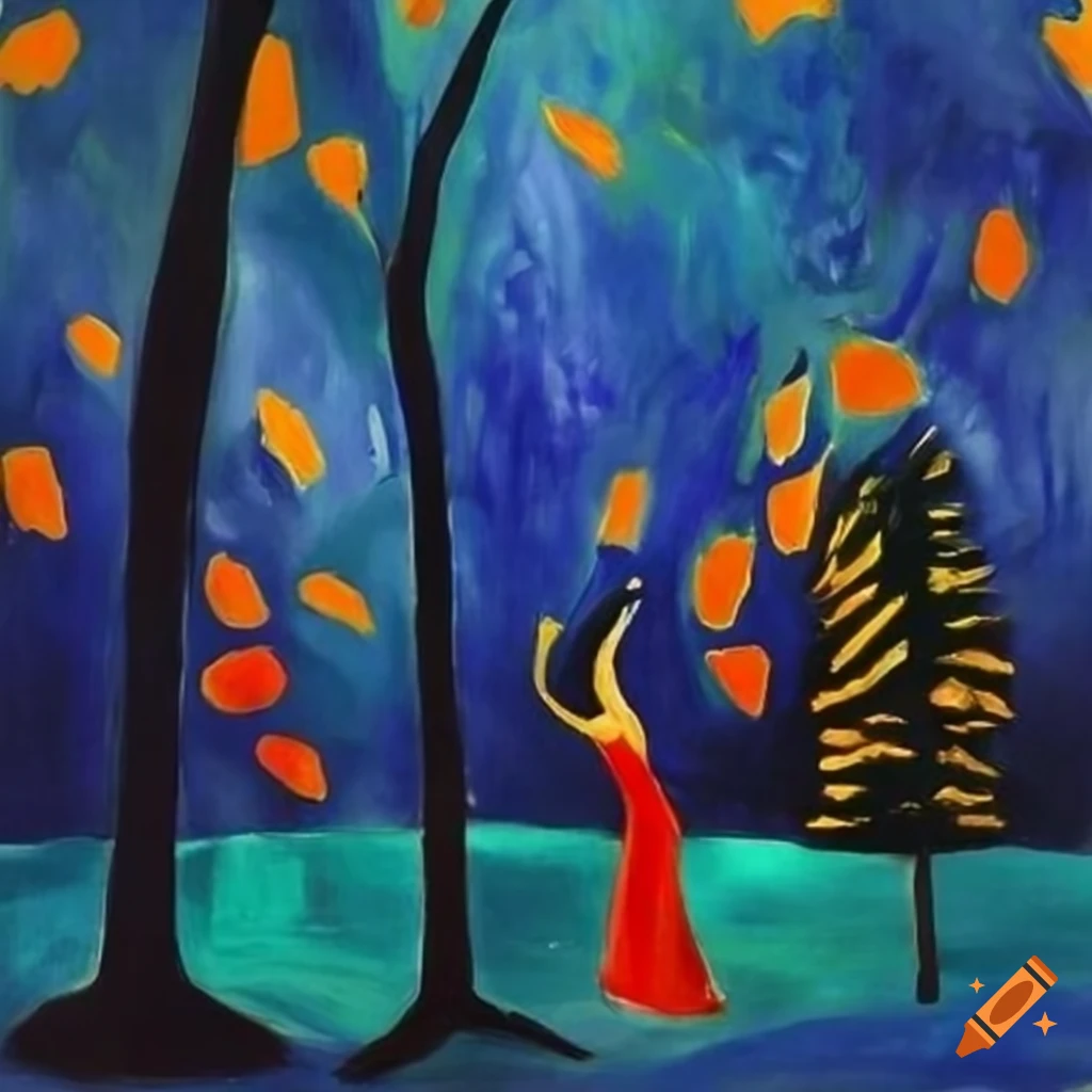 Dancing trees at night by matisse
