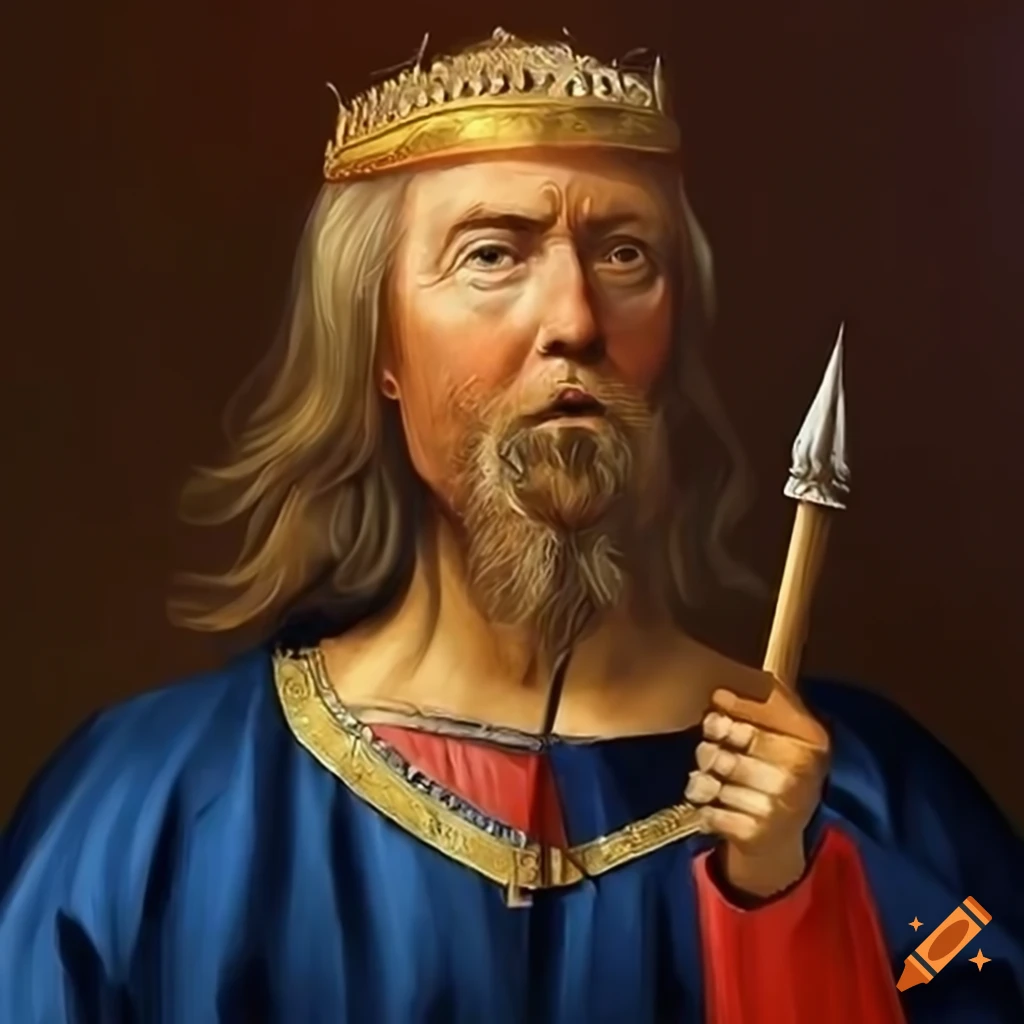 A medieval style painting if donald trump as a king on Craiyon