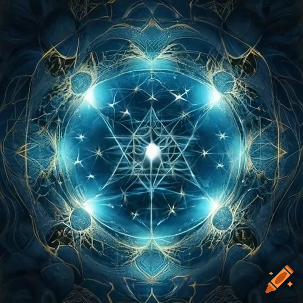 Sacred geometry with stars on Craiyon