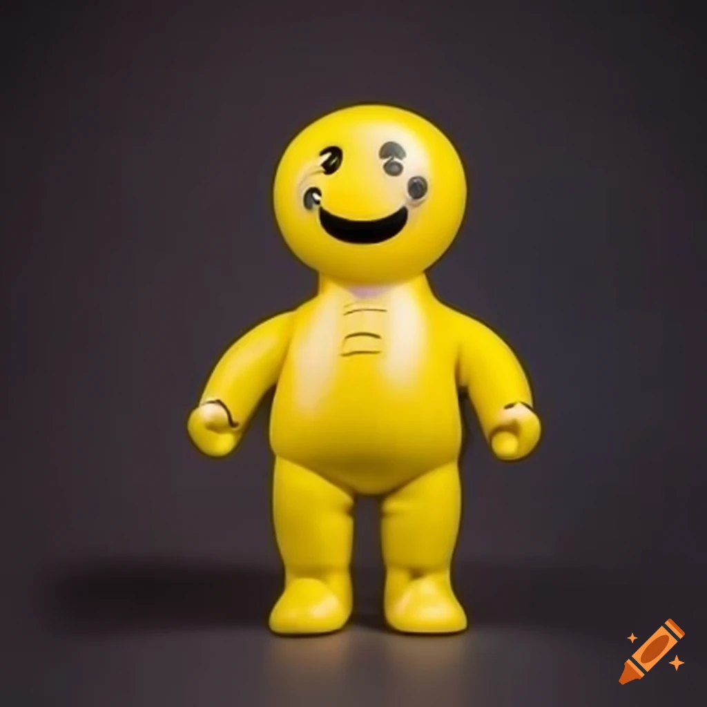 An appealing japanese vinyl toy of a character named "Mr. Smiley" on Craiyon