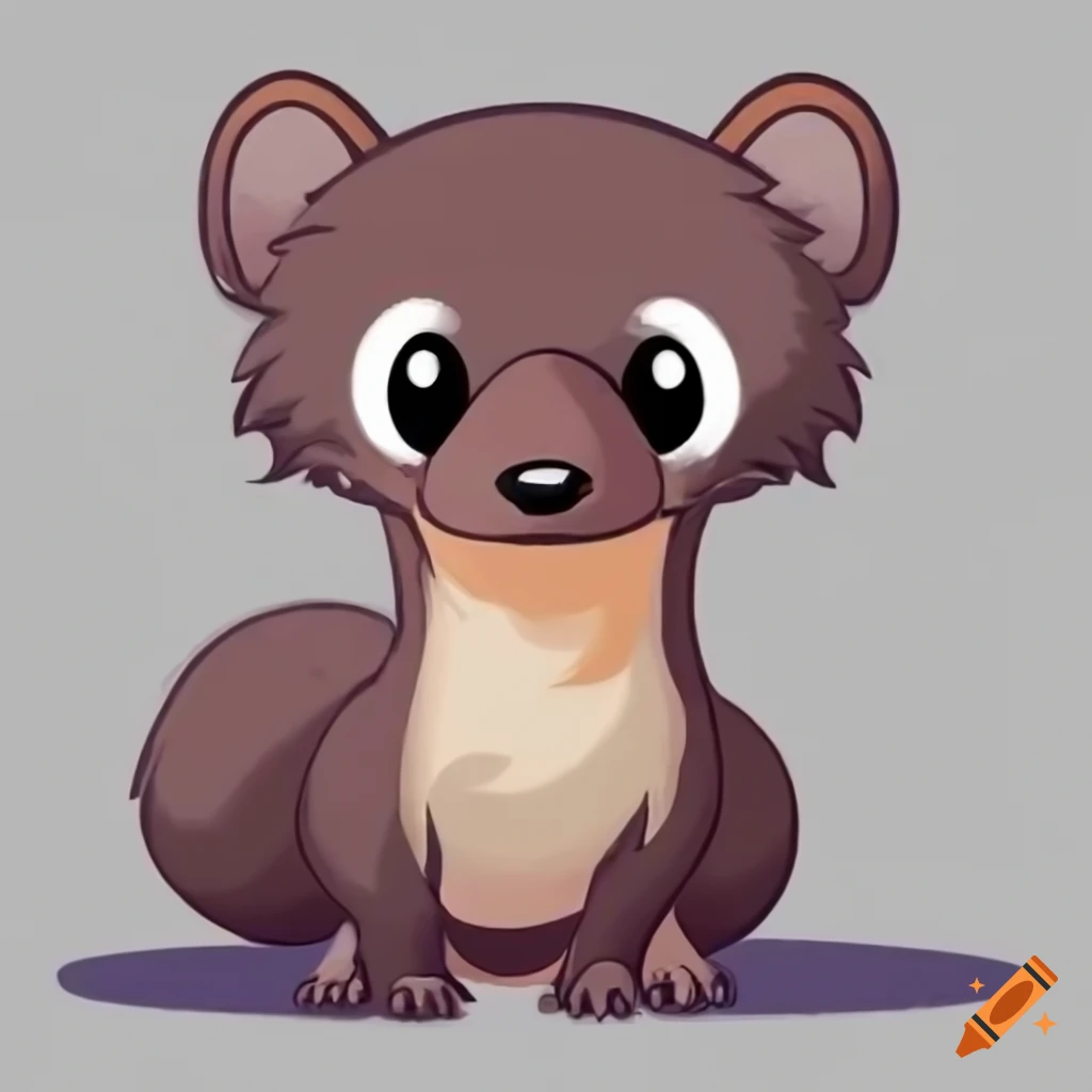 A cute cartoon weasel in full hd in a png format on Craiyon
