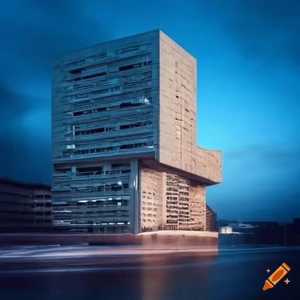 An avant-garde building showcasing modern and brutalist architecture
