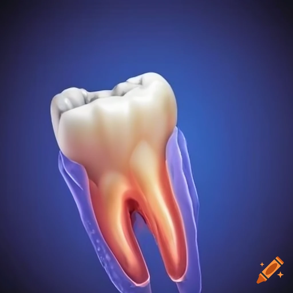 A tooth under a microscope on Craiyon