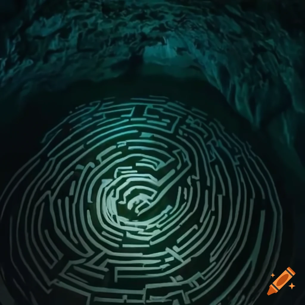Giant maze seen from above in a cave