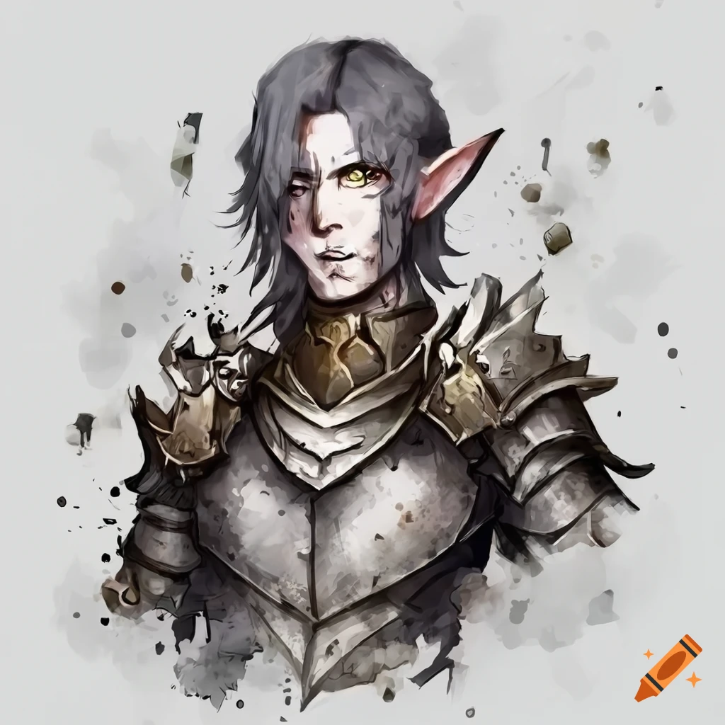 Anime_Undead_Half_elf_man_with_dark_grey_hair_and_grey_skin_and_yellow ...