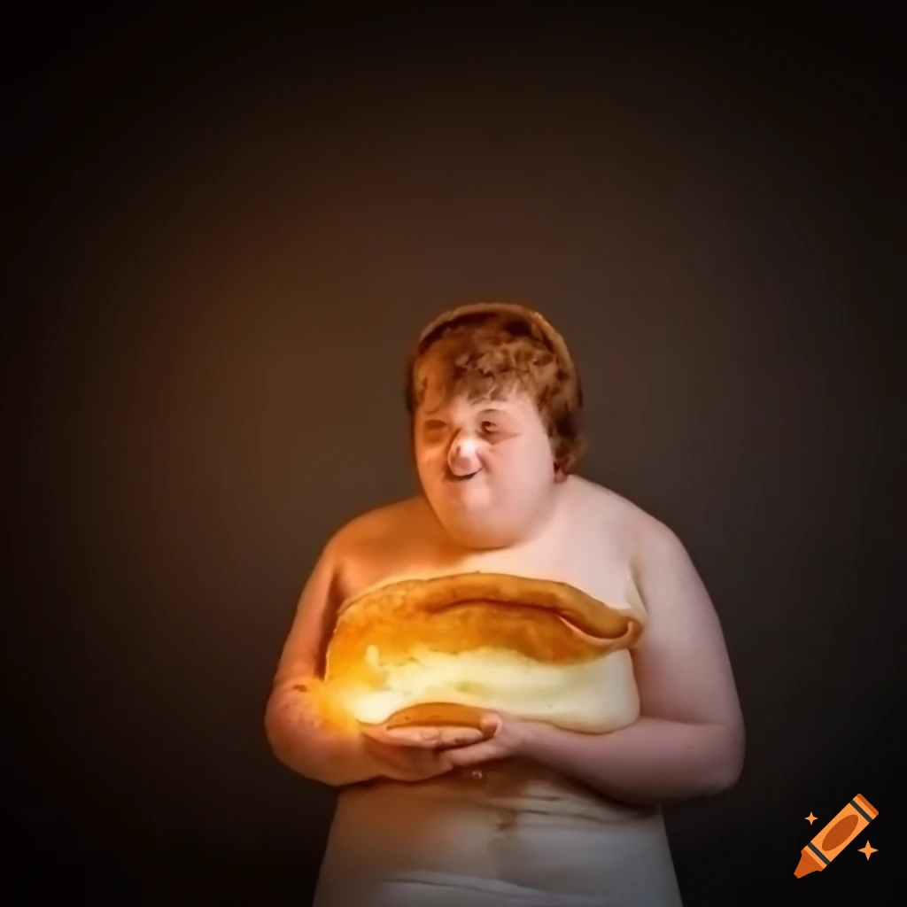 Man with downs syndrome, pancake art