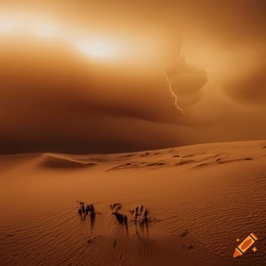 Sand storm in desert