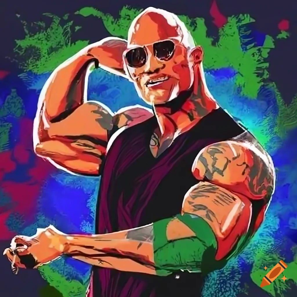 Dwayne johnson anime on Craiyon