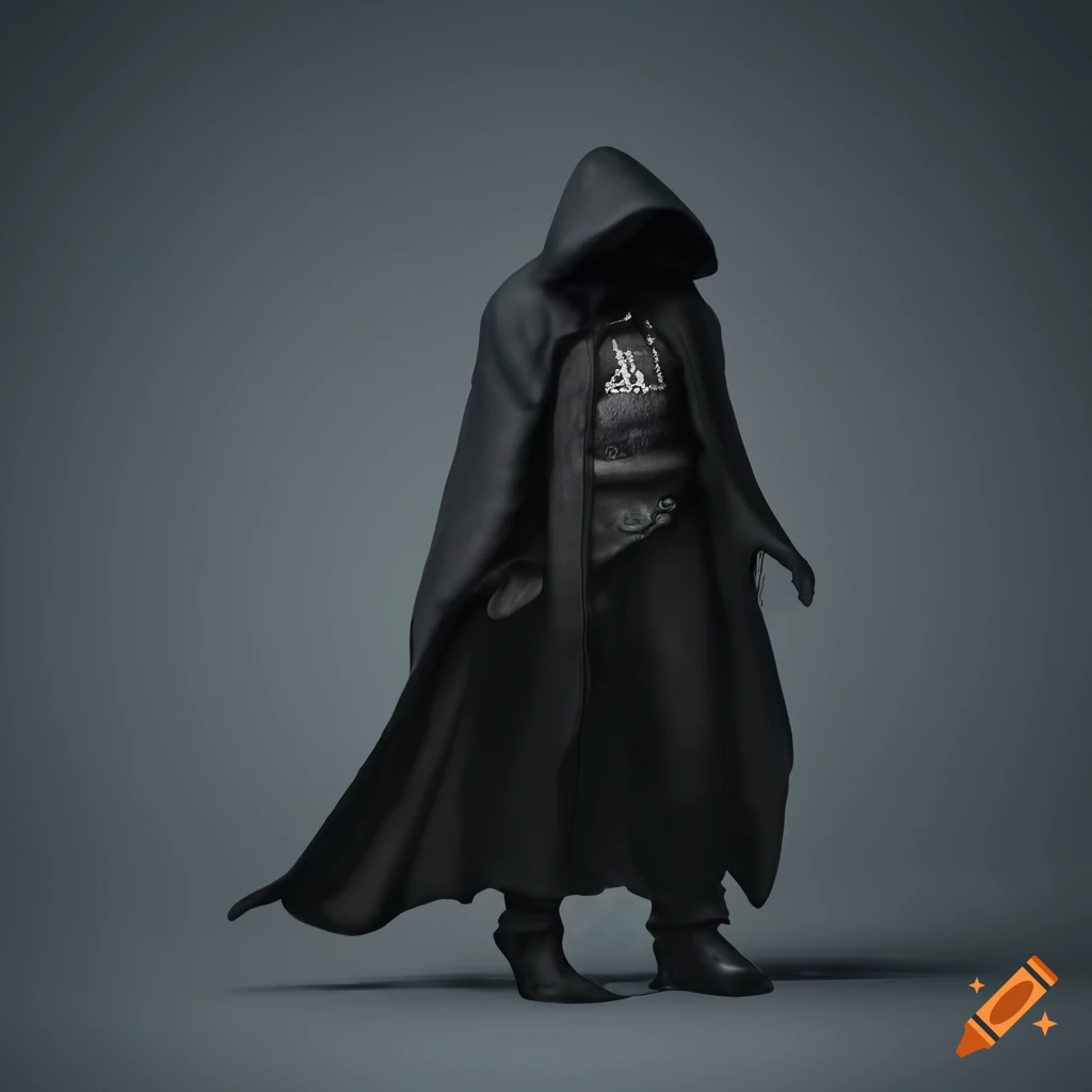 Black hooded figure on Craiyon