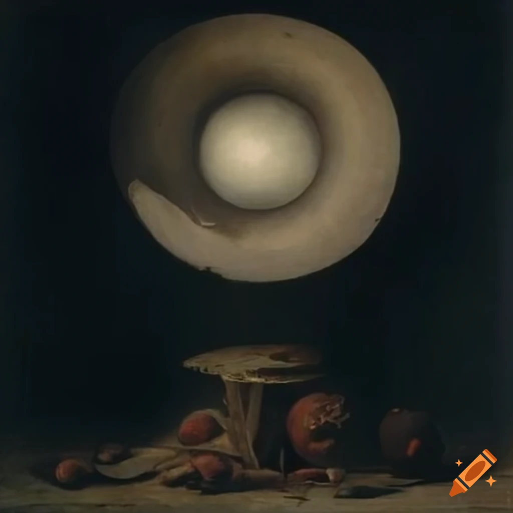 A black hole painted in the style of a gloomy renaissance still life ...