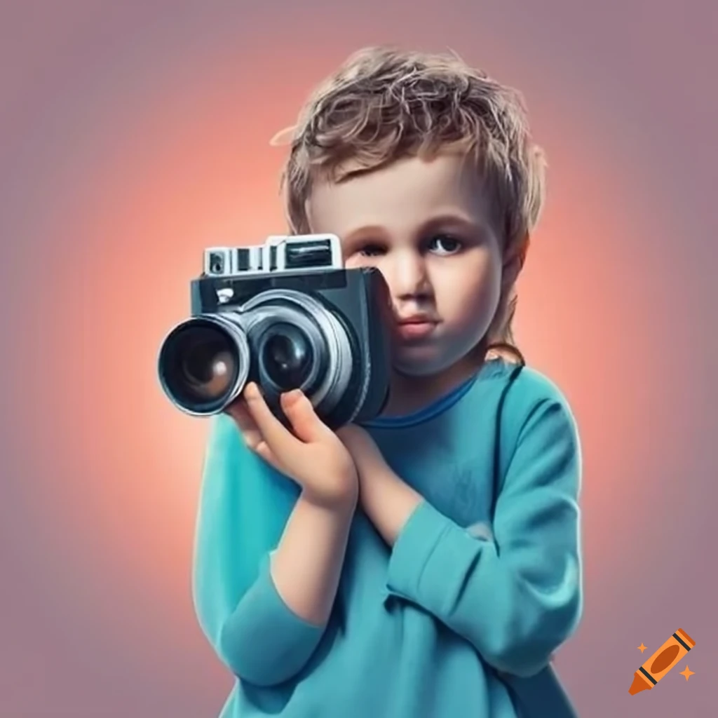 Child with camera on Craiyon