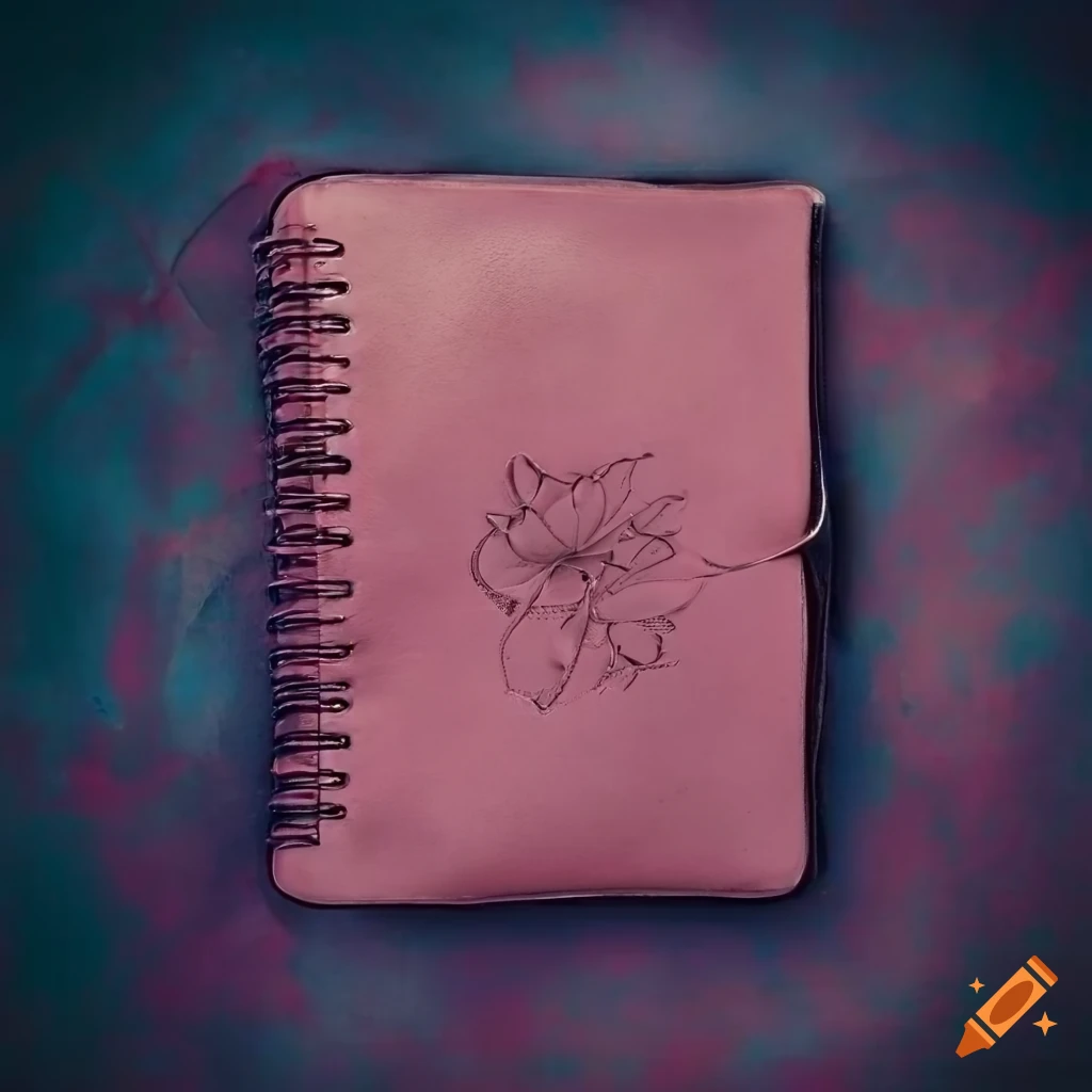Closed journal, leather, colorful background on Craiyon