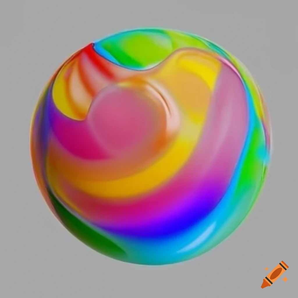 An image of a smooth multi coloured ball on Craiyon