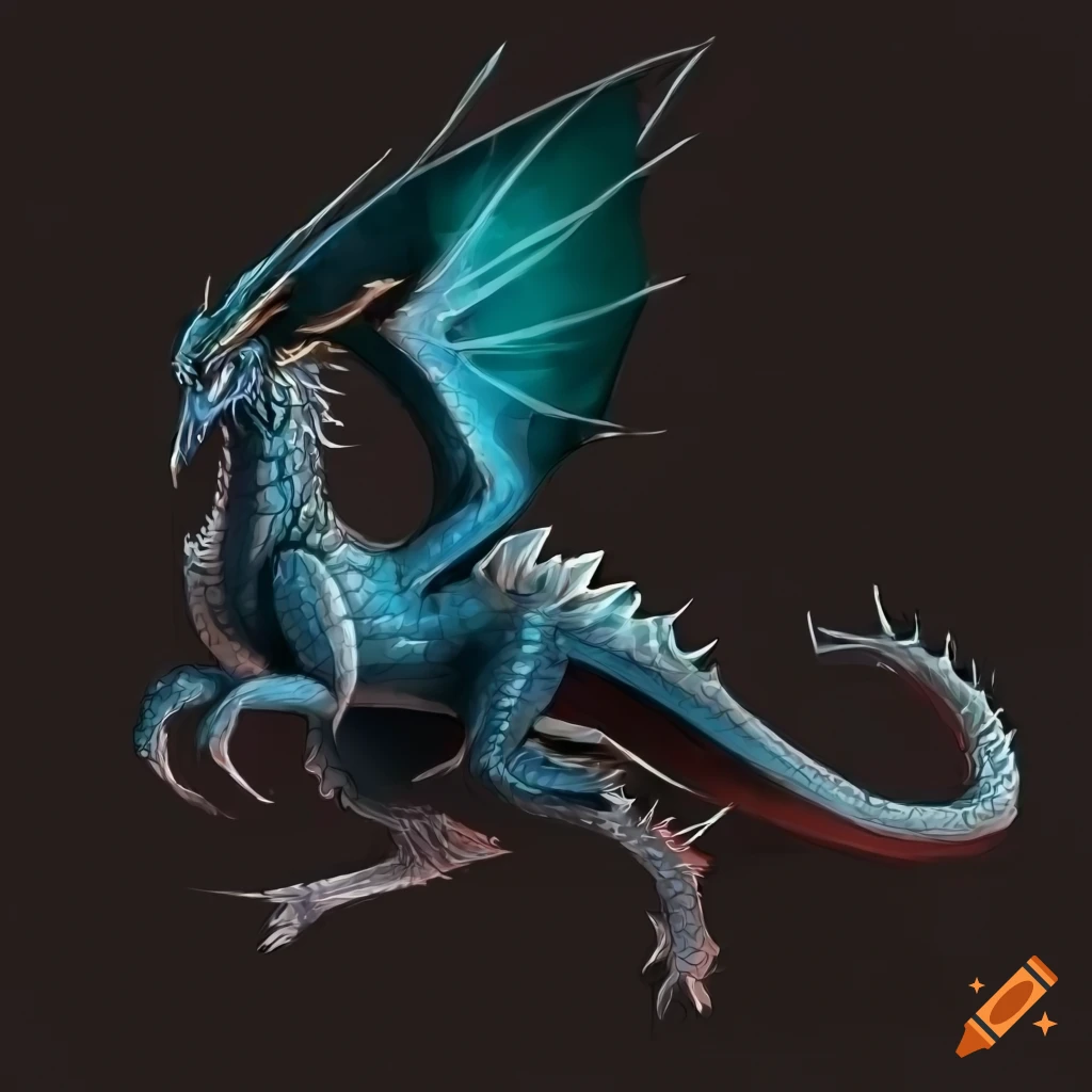 Dragon full body concept designs, four legs, tail, smooth elegant head ...