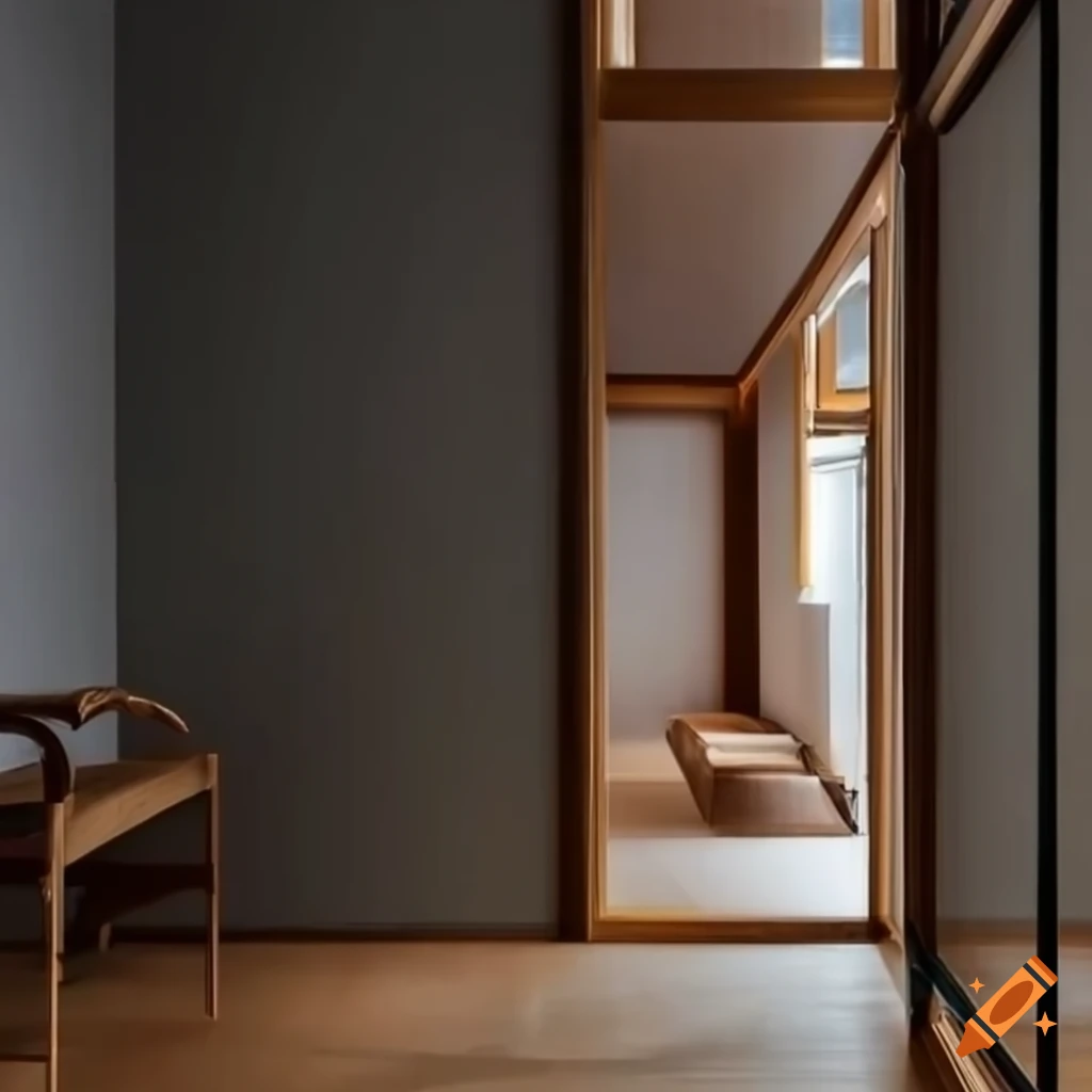 Spacious entrance hall with a minimalistic design on Craiyon