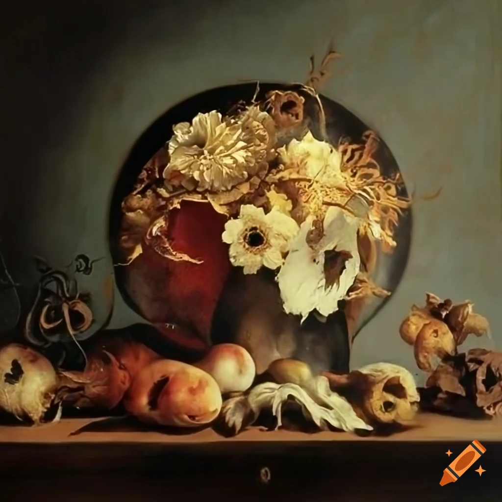 A black hole painted in the style of a gloomy renaissance still life ...
