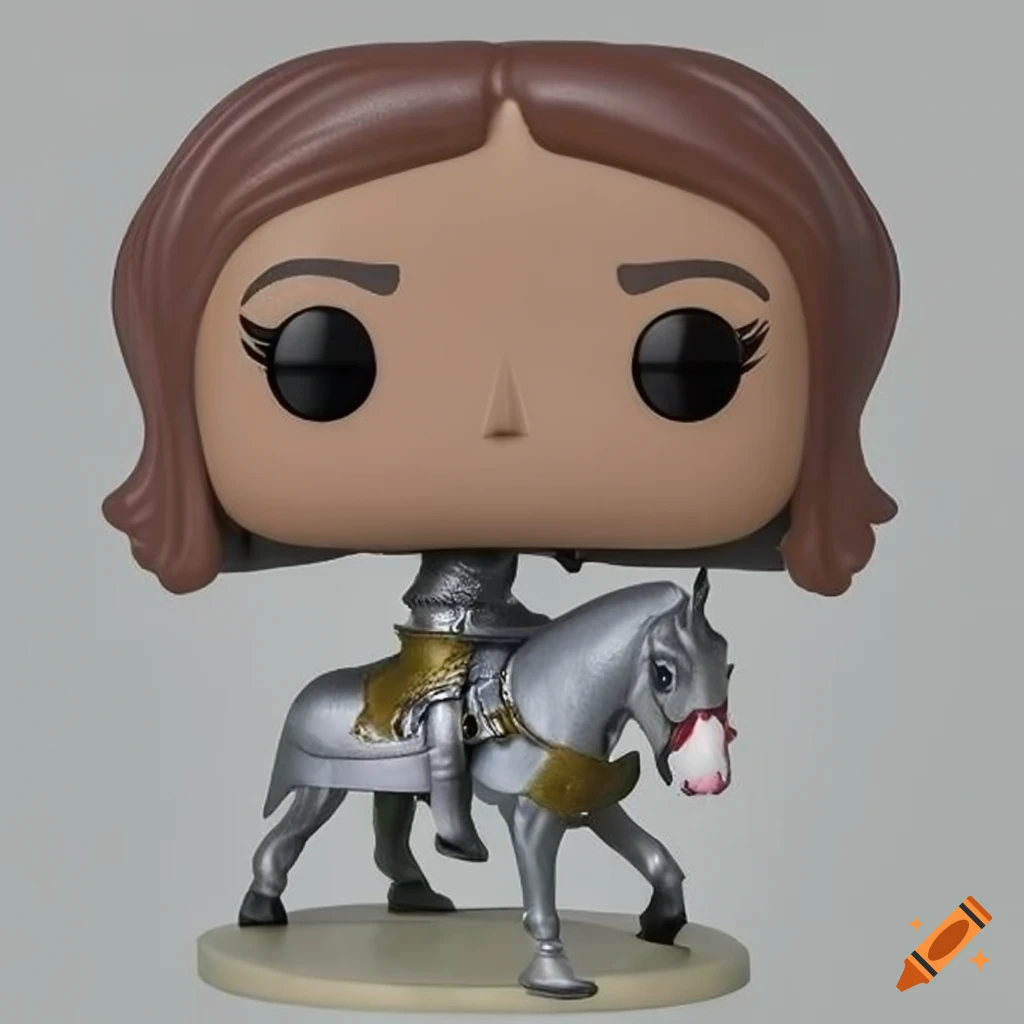 Funko pop figure, joan of arc, riding a horse funko pop, brown short ...