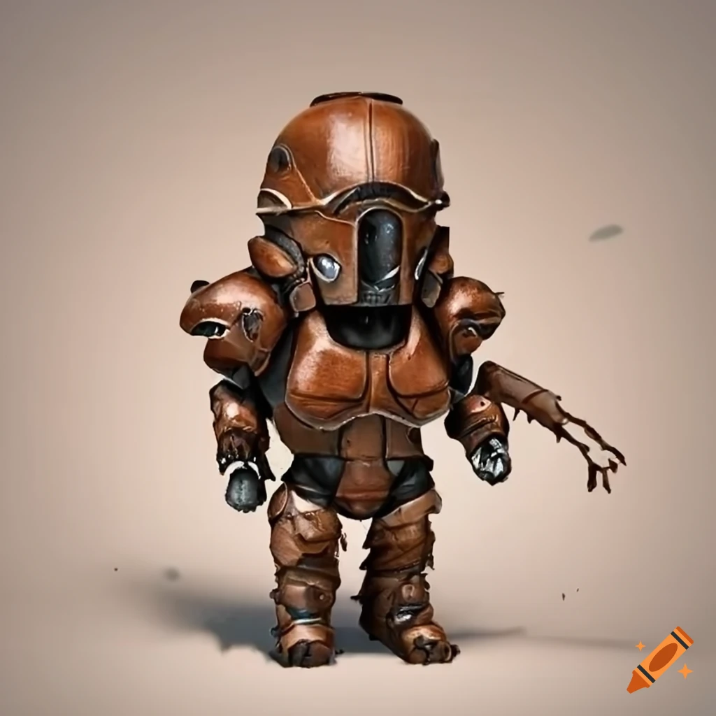 Cigarette beetle-themed power armor, brown