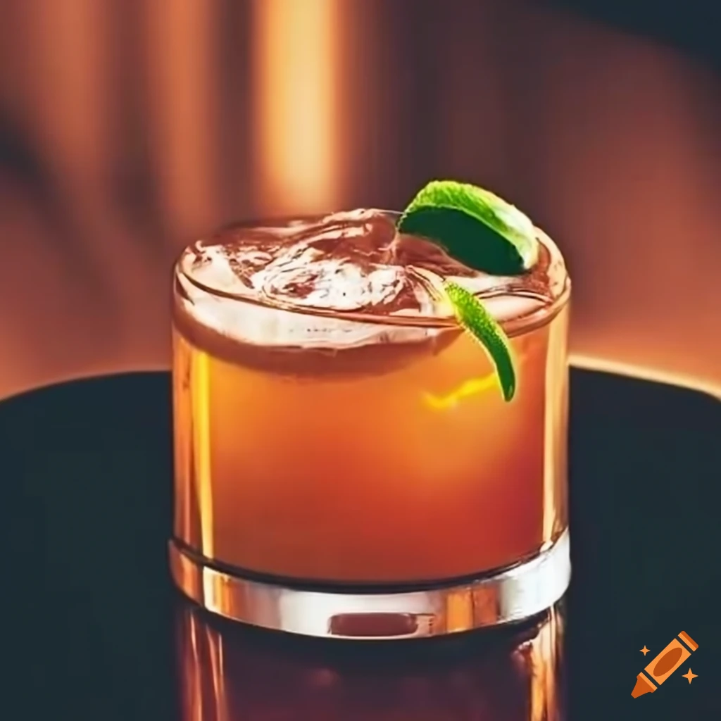 Cocktail in new york, golden hour