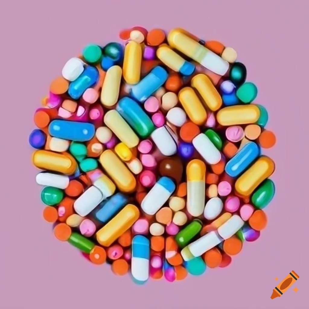 A lot of colorful pills