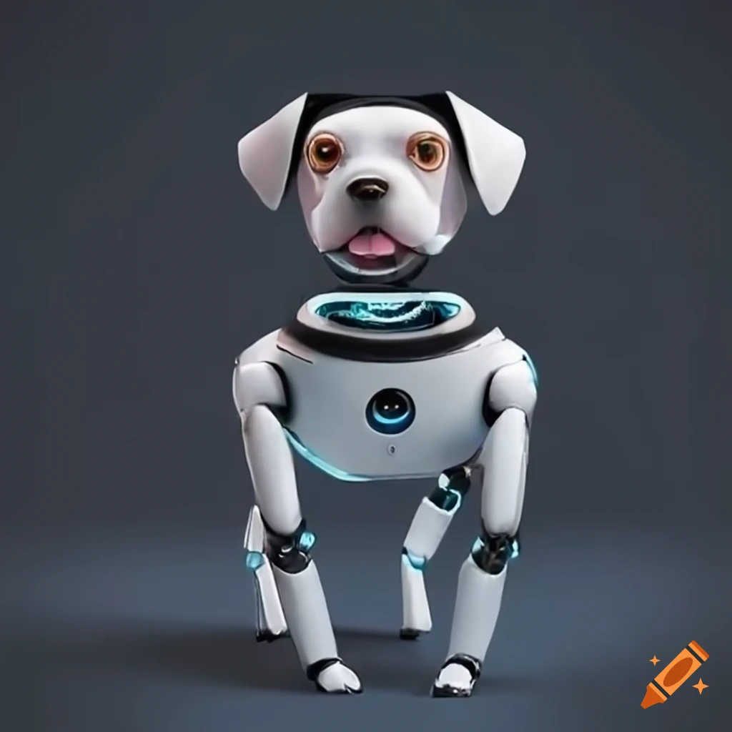 Dashing robot with dapper dog