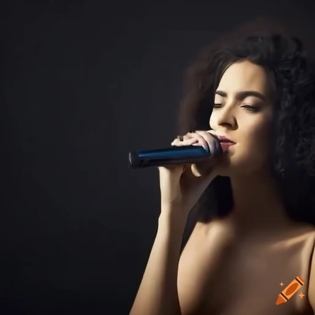 Beautiful woman singing hyper-realistic on Craiyon
