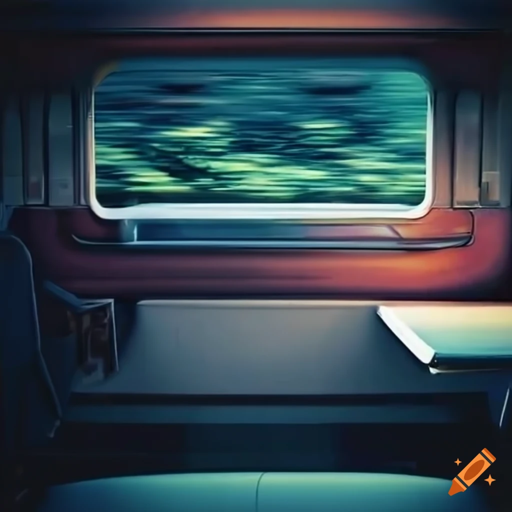 Japanese train, the front view of the seat, you can see the window ...