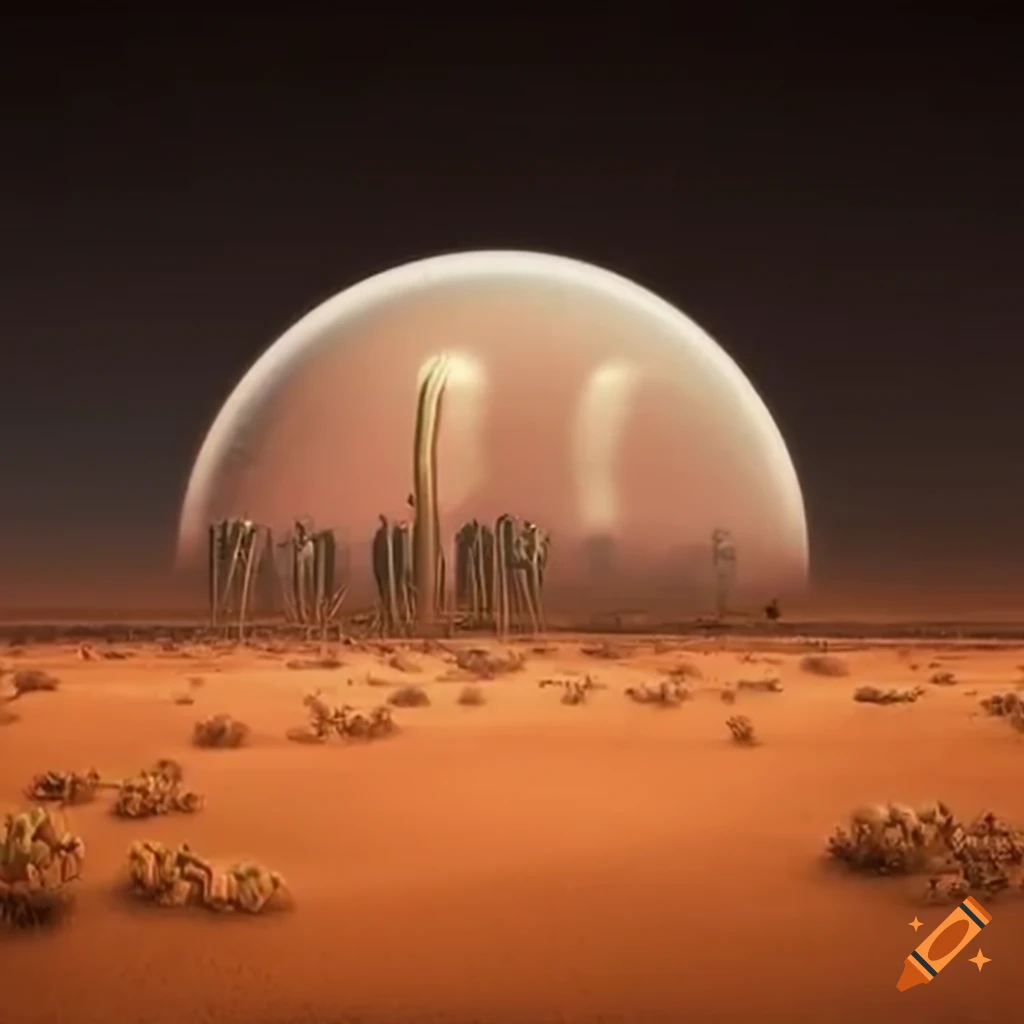 Alien planet desert giant cactus fields