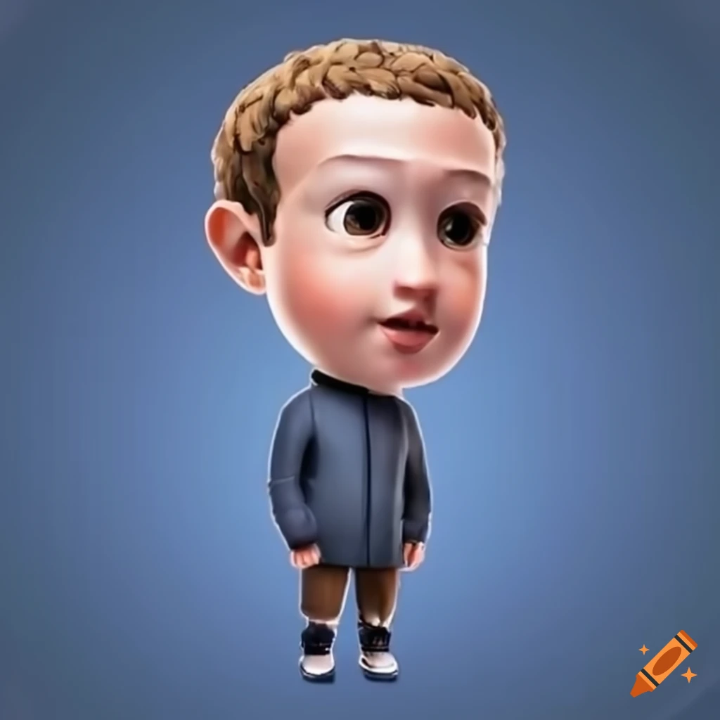 An artistic animated chibi look of mark zuckerberg
