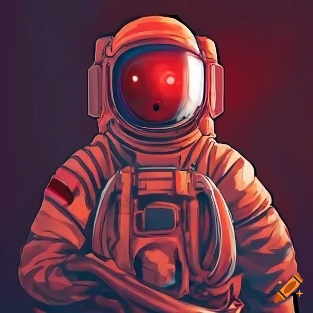 Red astronaut on Craiyon