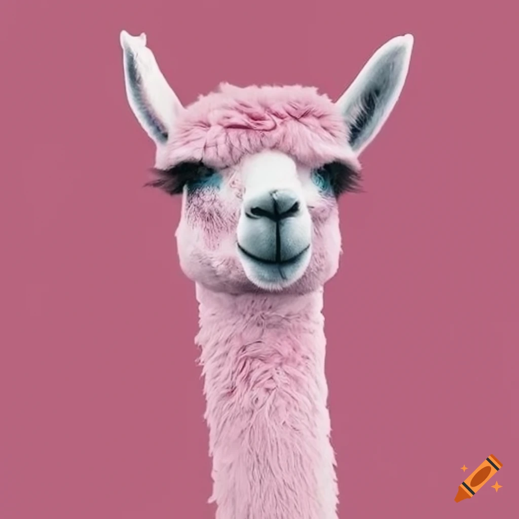 A pink llama