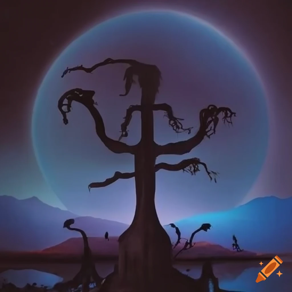 Dancing trees at night dali