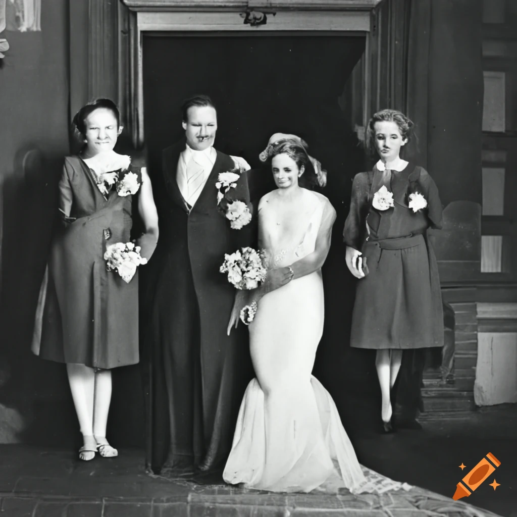 A 1950s wedding photo british family on Craiyon