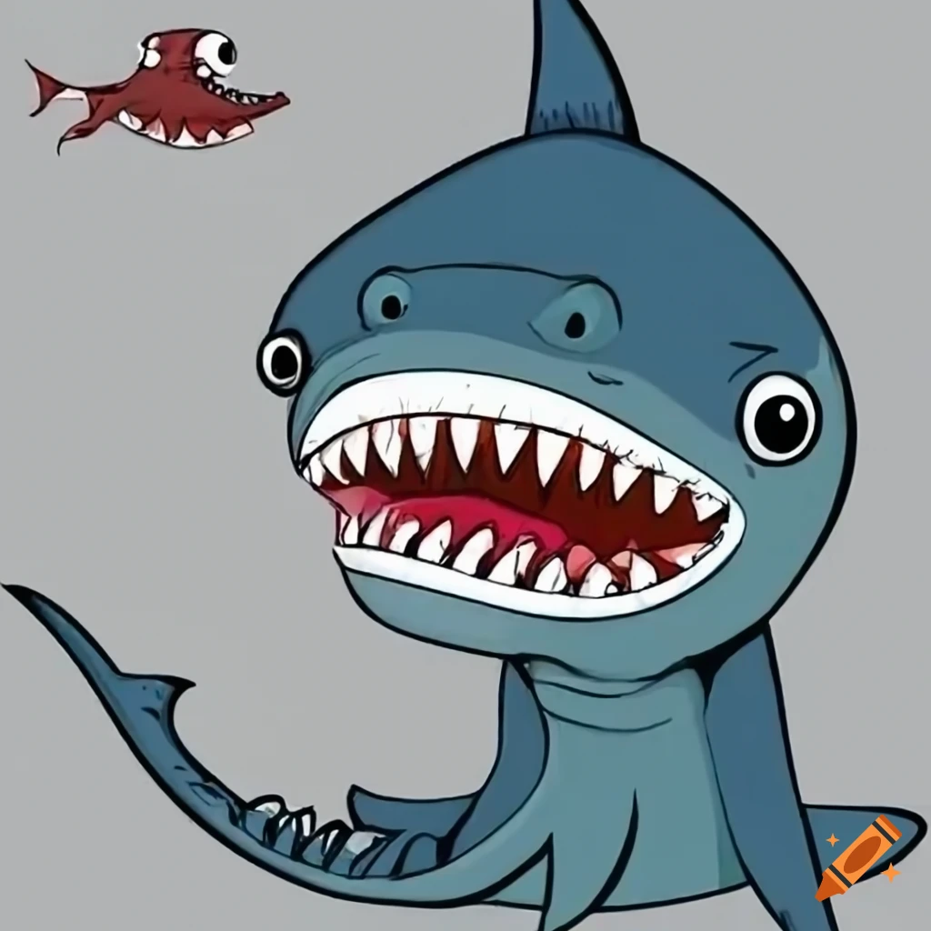 Silly shark on Craiyon