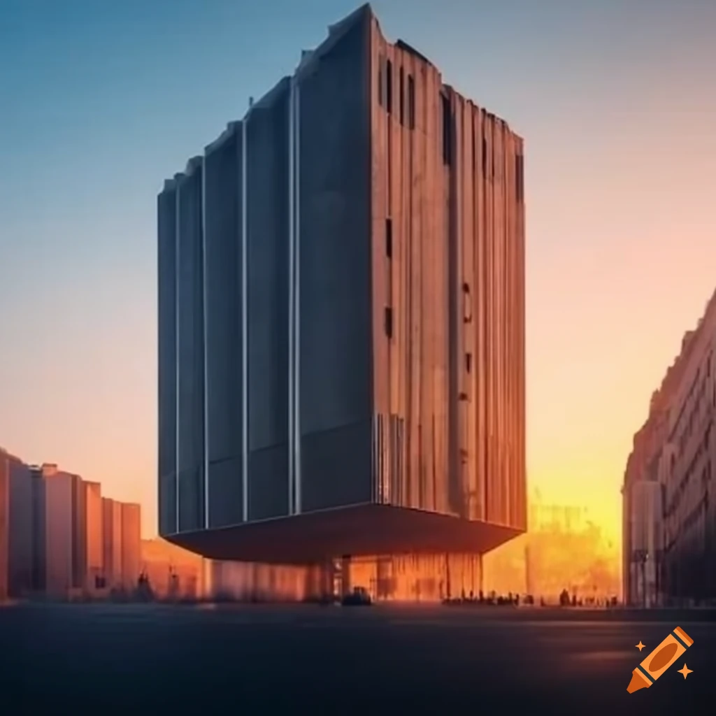 An avant-garde building showcasing modern and brutalist architecture on Craiyon