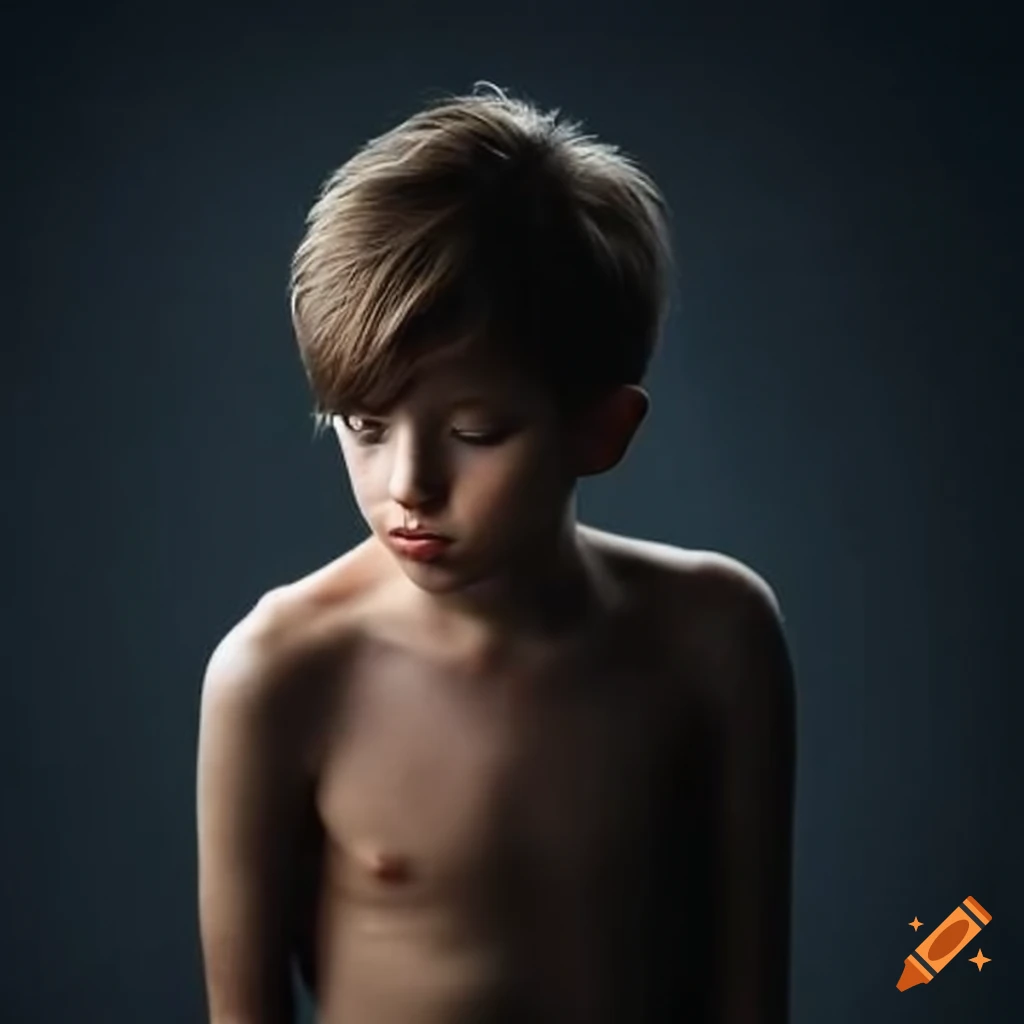 Skinny distressed boy household chores on Craiyon