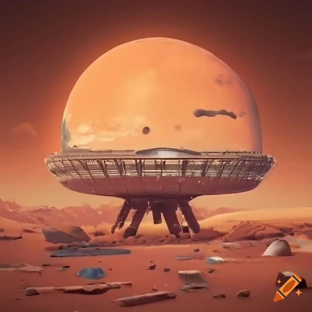 A shopping centre on mars on Craiyon