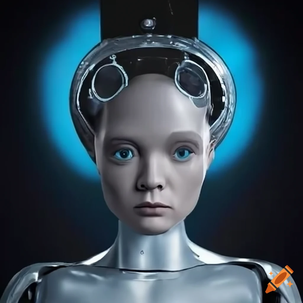 A humanoid android as an andean saint mother of technology on Craiyon
