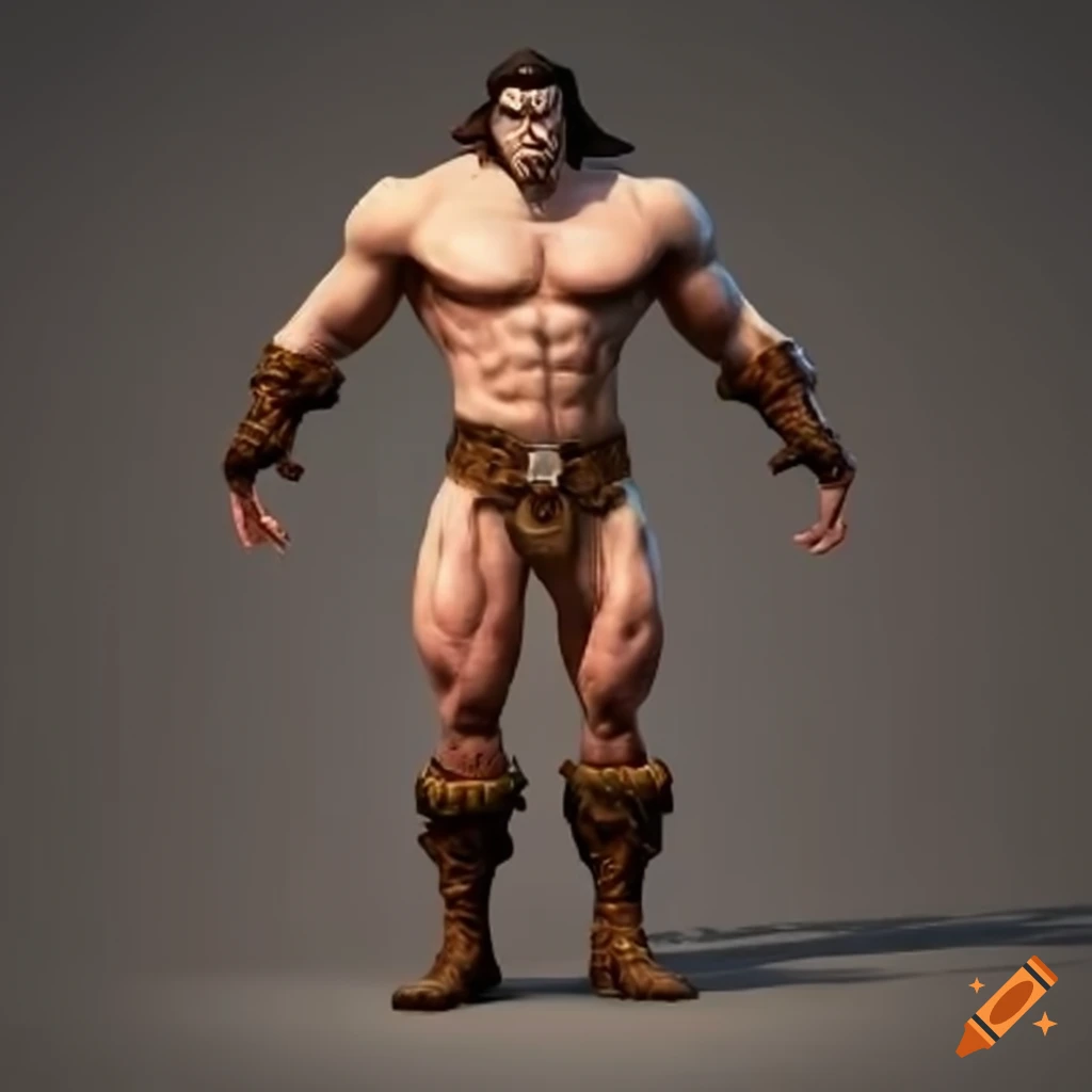 Conan the barbarian in t pose on Craiyon