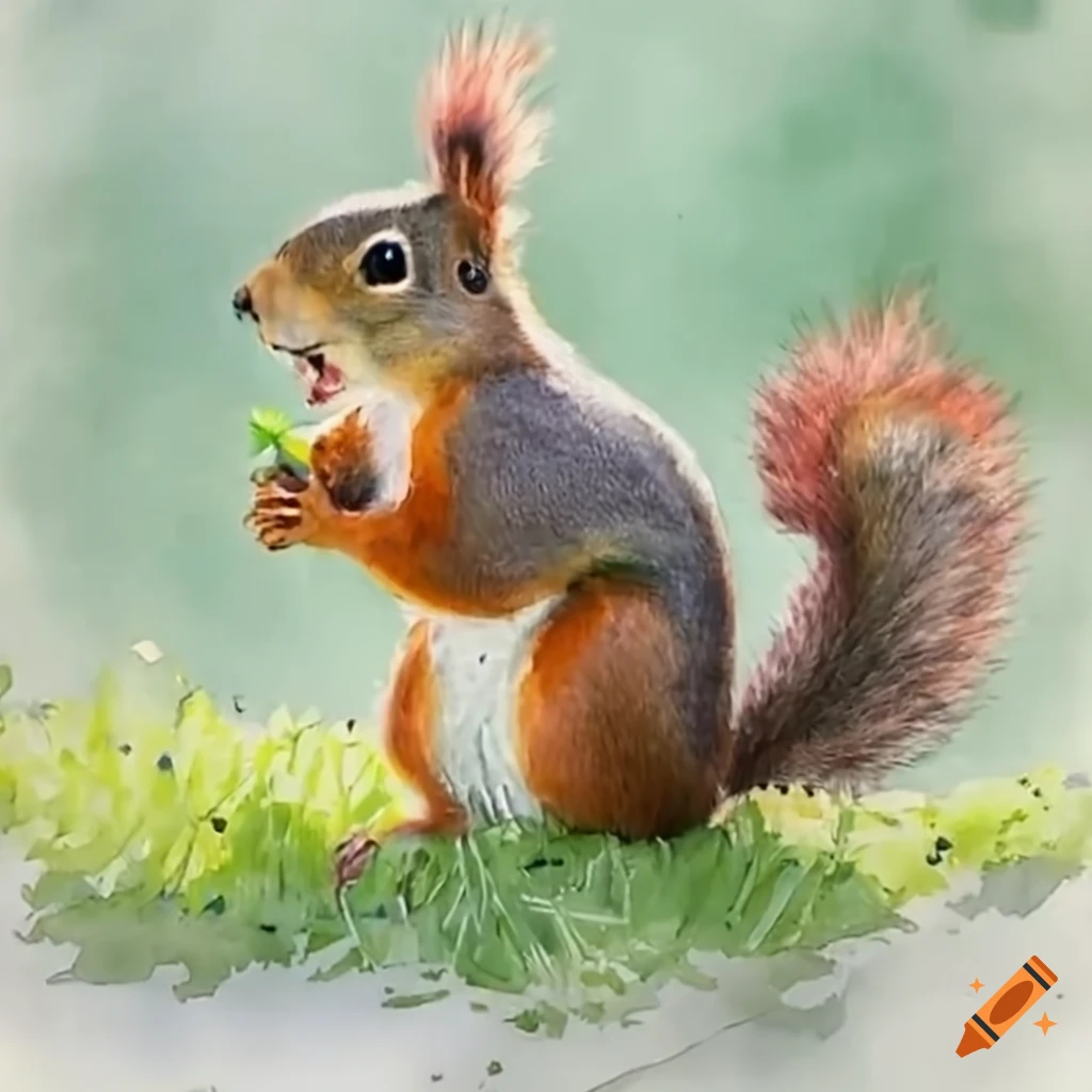 Angry red squirrels on grass on Craiyon