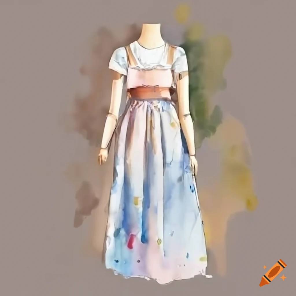 Casual cottagecore outfit on a mannequin on Craiyon