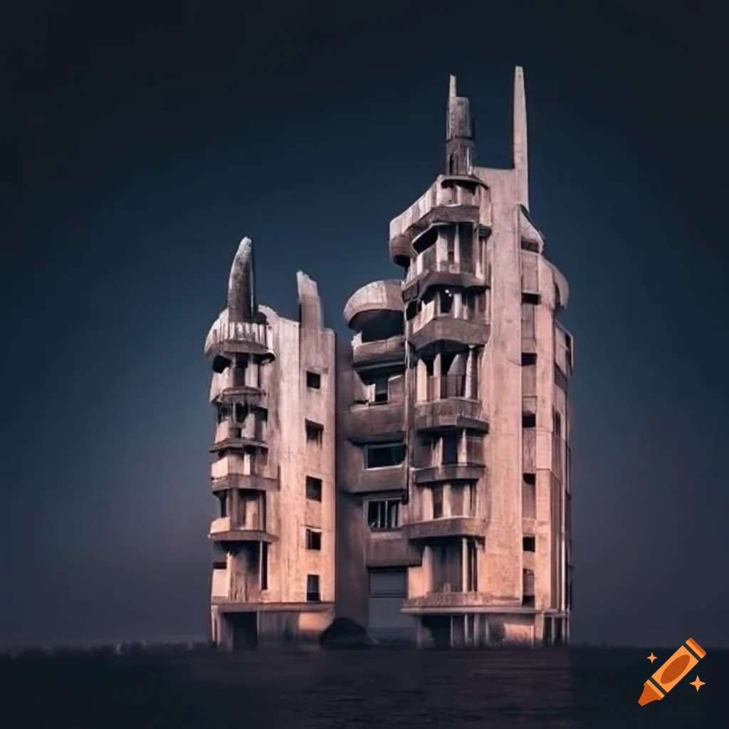 An avant-garde building showcasing modern and brutalist architecture