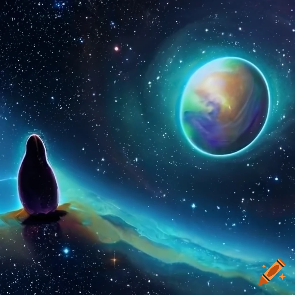 Depict an epic cosmic showdown set against the backdrop of a star ...