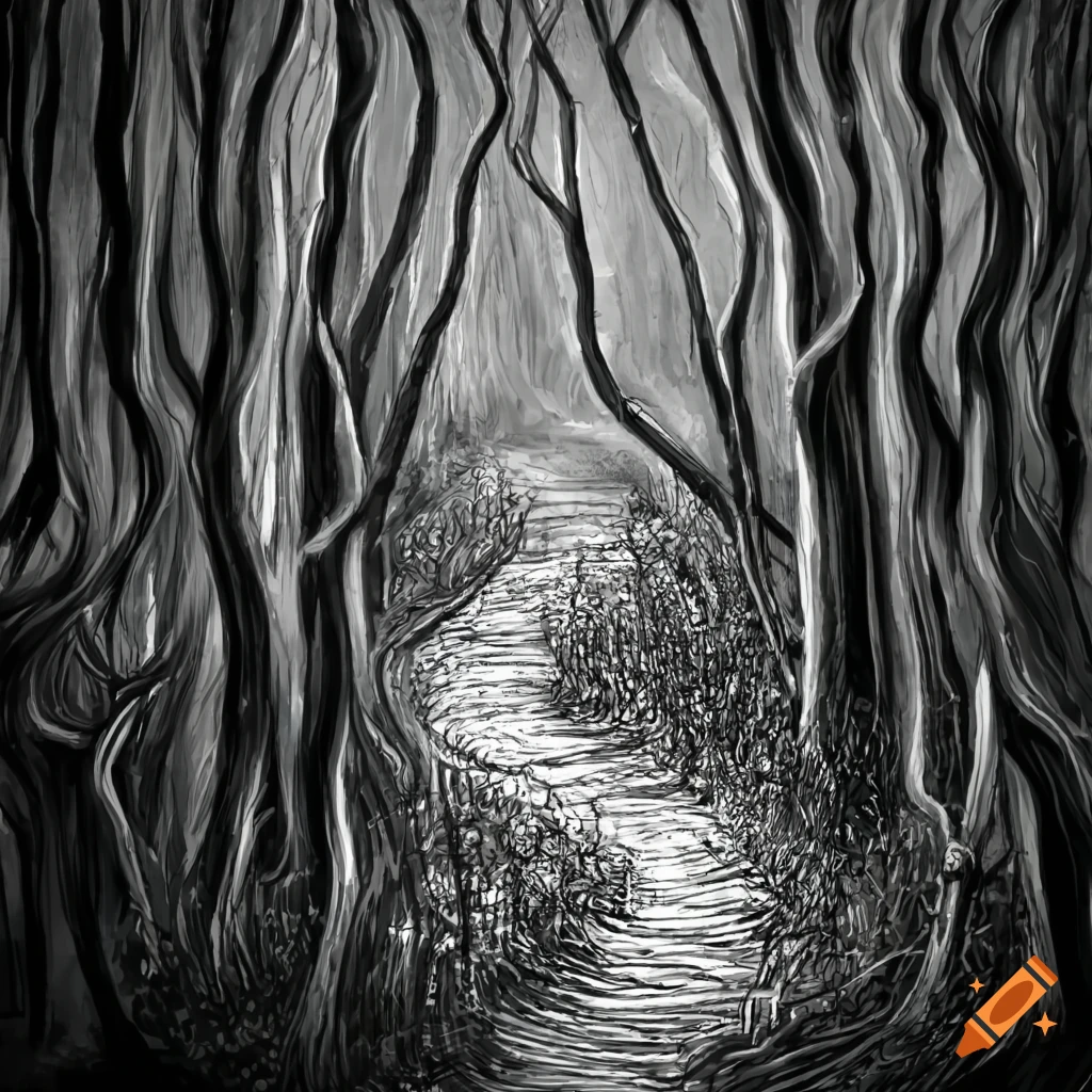 Dark Forest Path Drawing