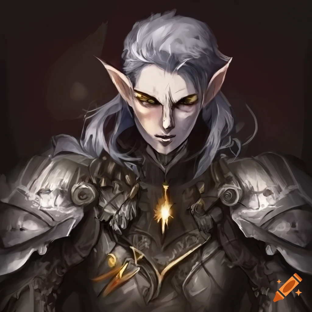 Anime_Undead_Half_elf_man_with_dark_grey_hair_and_grey_skin_and_yellow ...