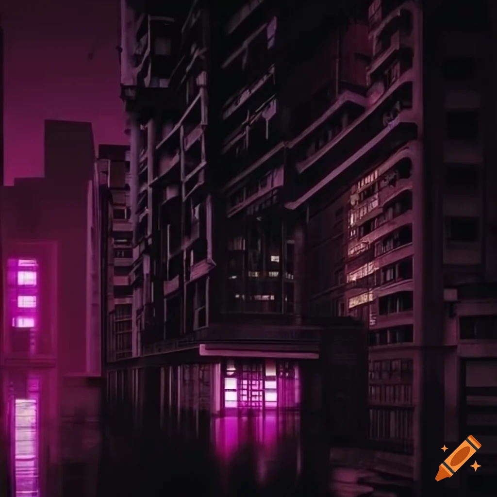 Cyberpunk brutalist buildings on Craiyon
