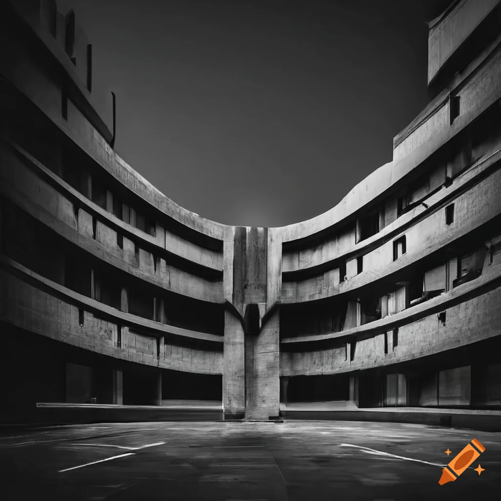 An avant-garde building showcasing modern and brutalist architecture