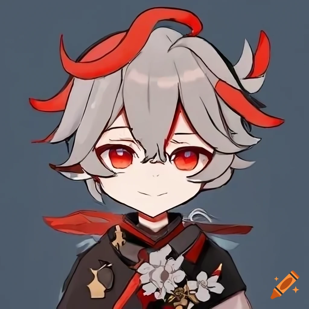 Kazuha from genshin impact chibi face only beginner on Craiyon